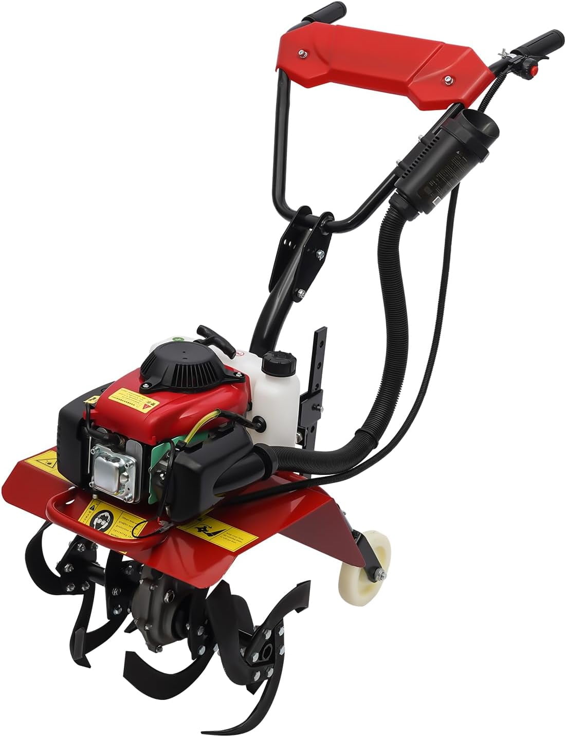 Garden Tiller Cultivator,63CC 4-Stroke Gas Powered Engine Rototiller ...