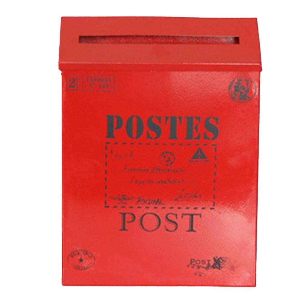 Garden Tin Mailbox Metal Wall Mount Mail Box Newspaper Holder for Home ...