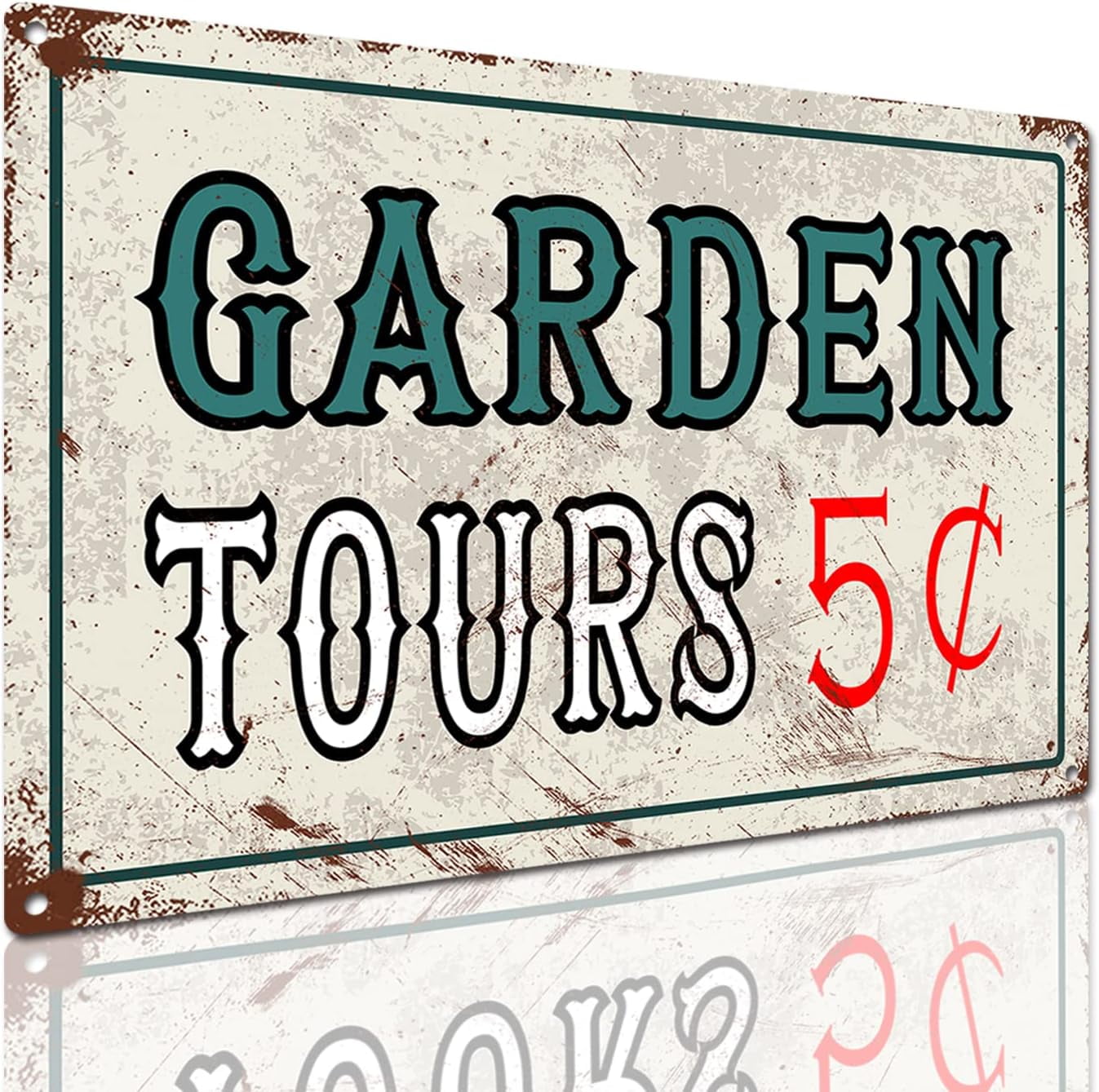 Garden Tin Sign Outdoor Gardening Metal Signs Garden Tours Cents Sign ...
