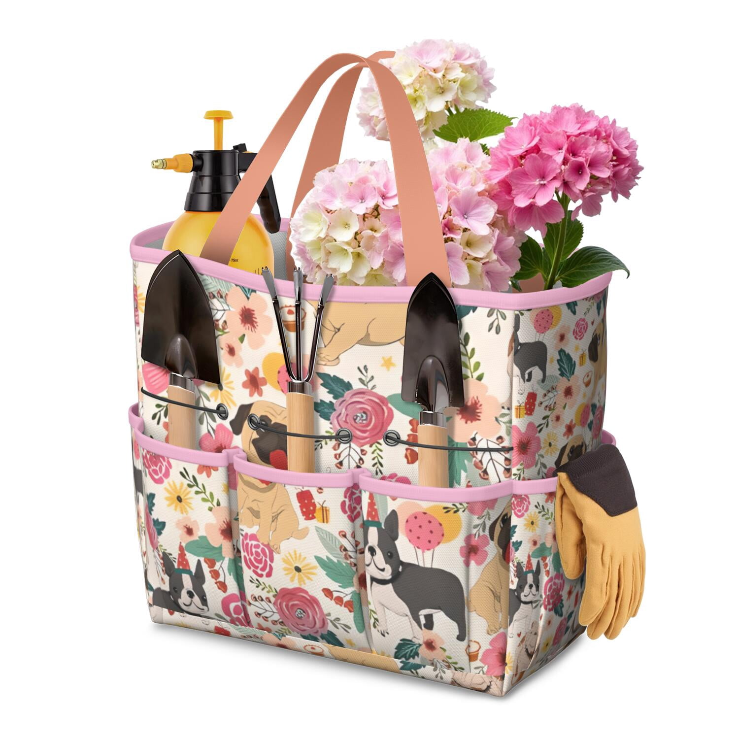 Garden Tool Bag,Dogs with Pioneer Flower Garden Tool Organizer,Garden ...