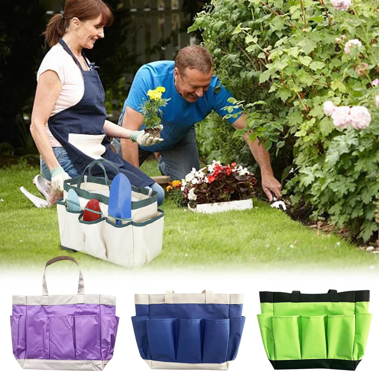 Garden Tool Bag Organizer - 8-Pocket Tote for Pruning Shears ...