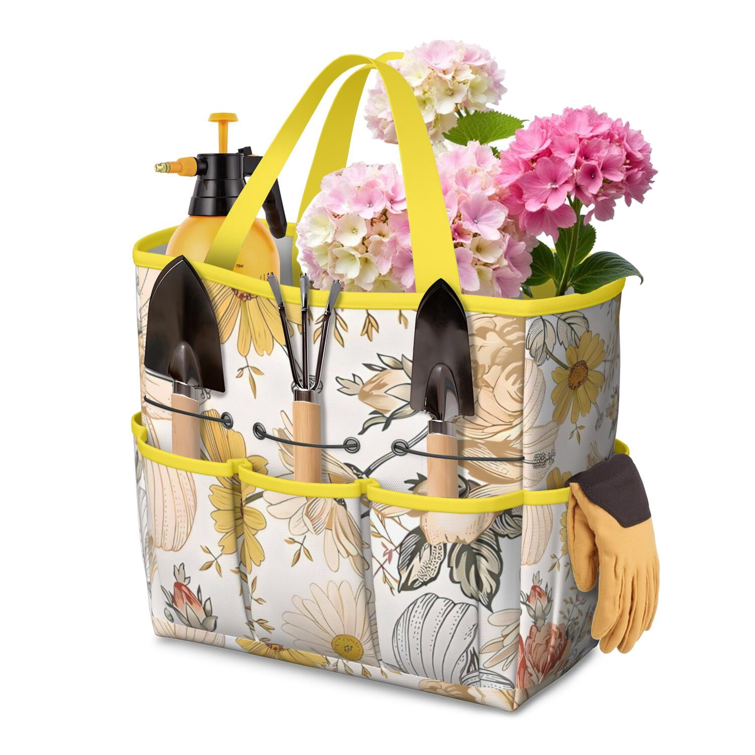 Garden Tool Bag,Pioneer Flower Floral Print Pattern Garden Tool ...