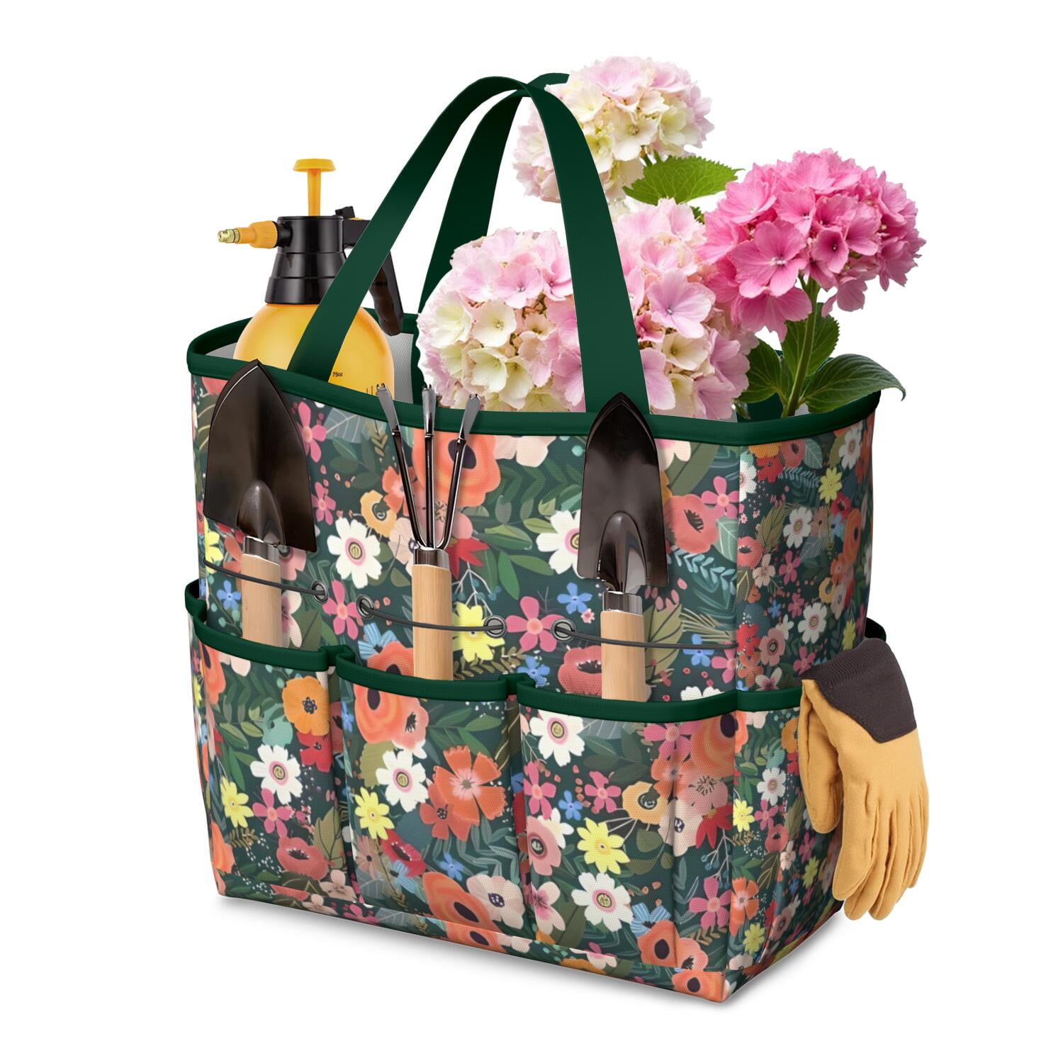 Garden Tool Bag,Pioneer Flower Floral Print Pattern Garden Tool ...