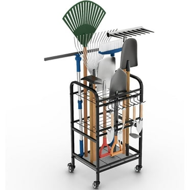 Sttoraboks Heavy Duty Steel Garden Tool Organizer with Wheels, Lawn ...