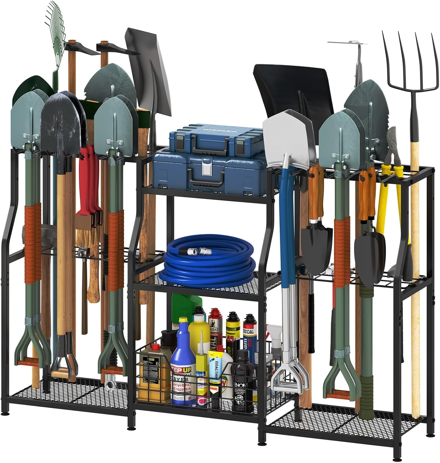 Garden Tool Organizer, Heavy Duty Yard Tool Tower Rack for Garage ...