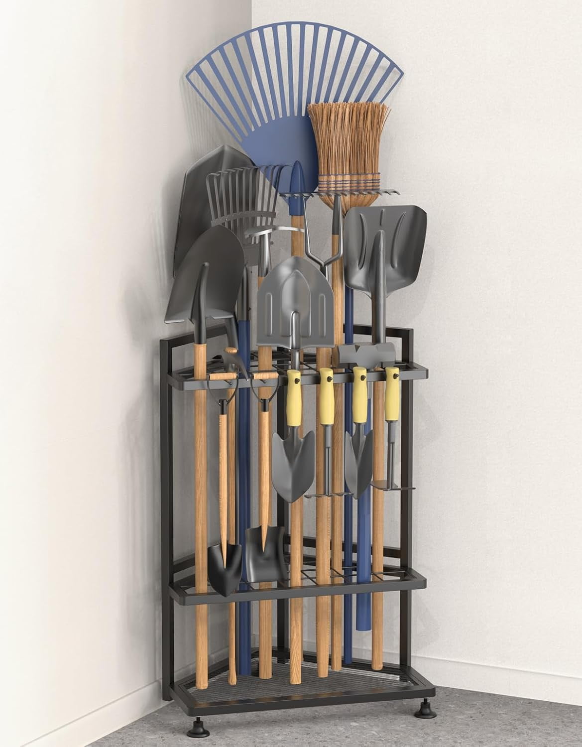 Garden Tool Organizer,Metal Yard Tool Organizer,Holds 50 Long-Handled ...