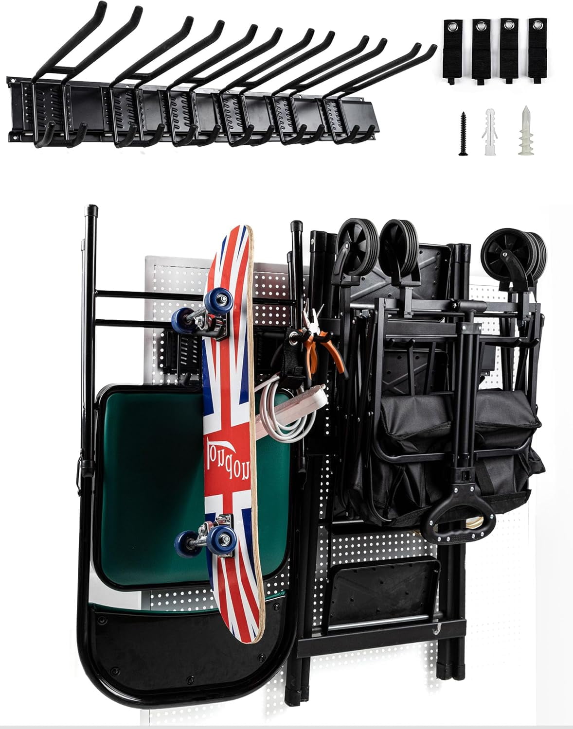 Garden Tool Organizer Wall Mount 48 Inches Max Load 660lbs ，Garage ...