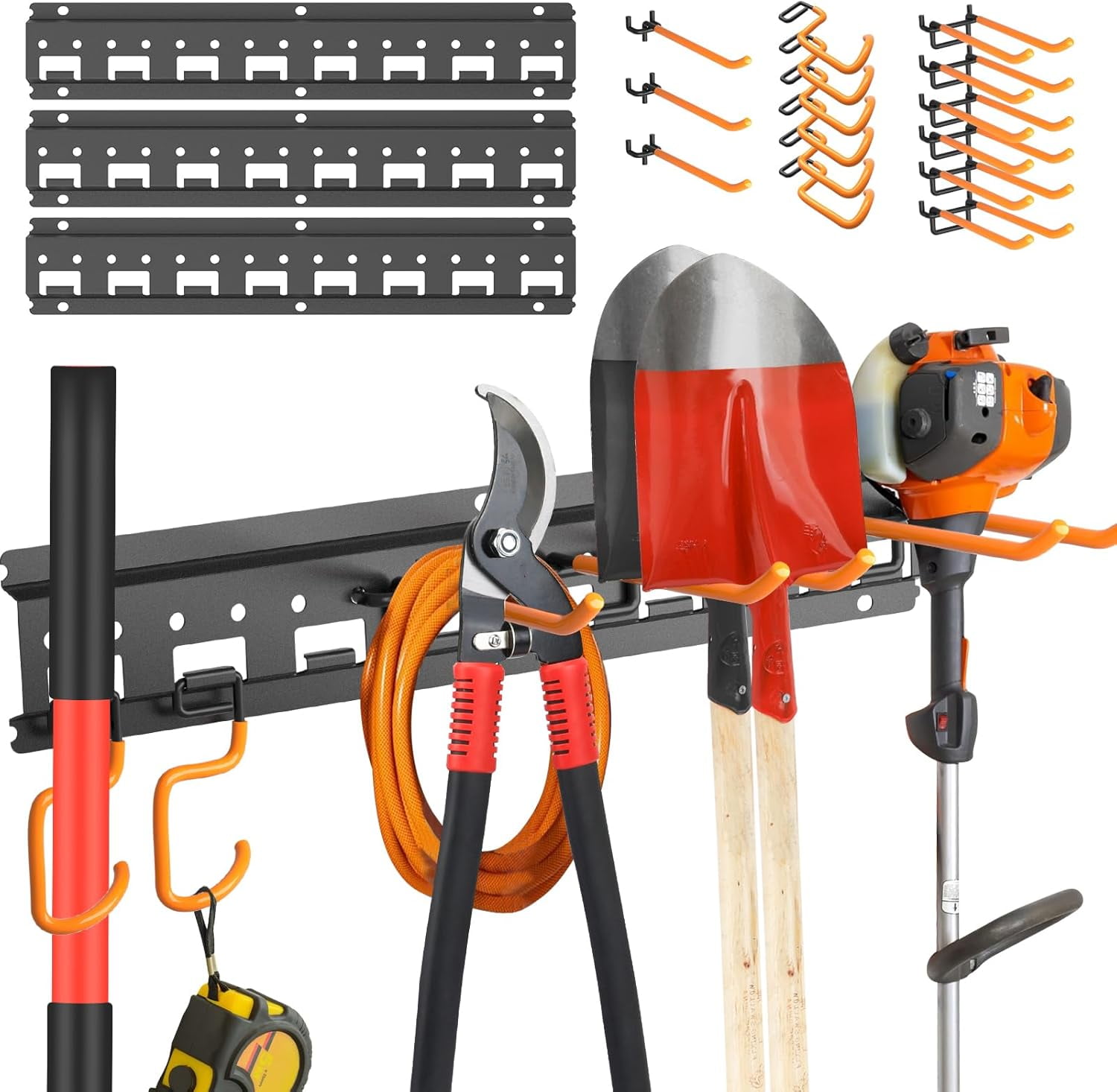Garden Tool Organizer Wall Mount - Garage Storage and Organization Yard ...