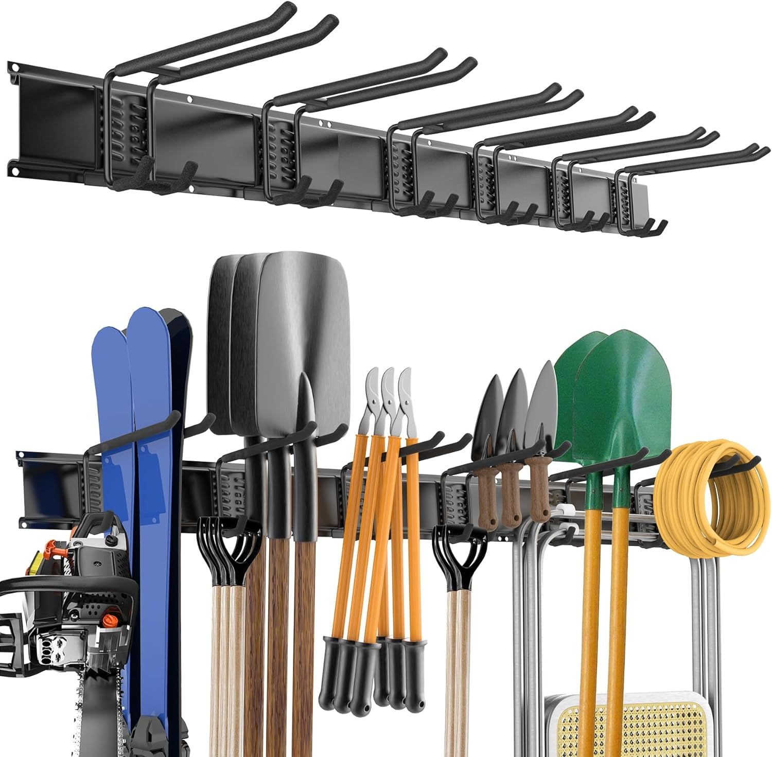 Garden Tool Organizer Wall Mount Garage Storage Rack 9Pcs, Heavy Duty ...