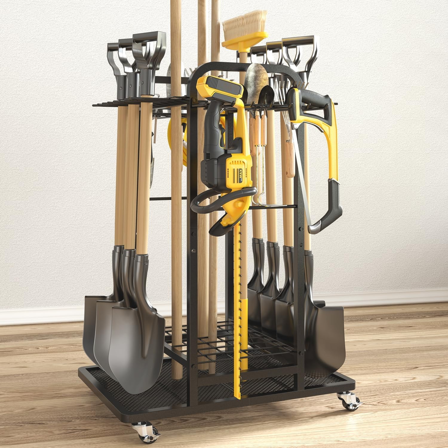 Garden Tool Organizer,Yard Tool Holder for Garage with Wheels,Garden ...