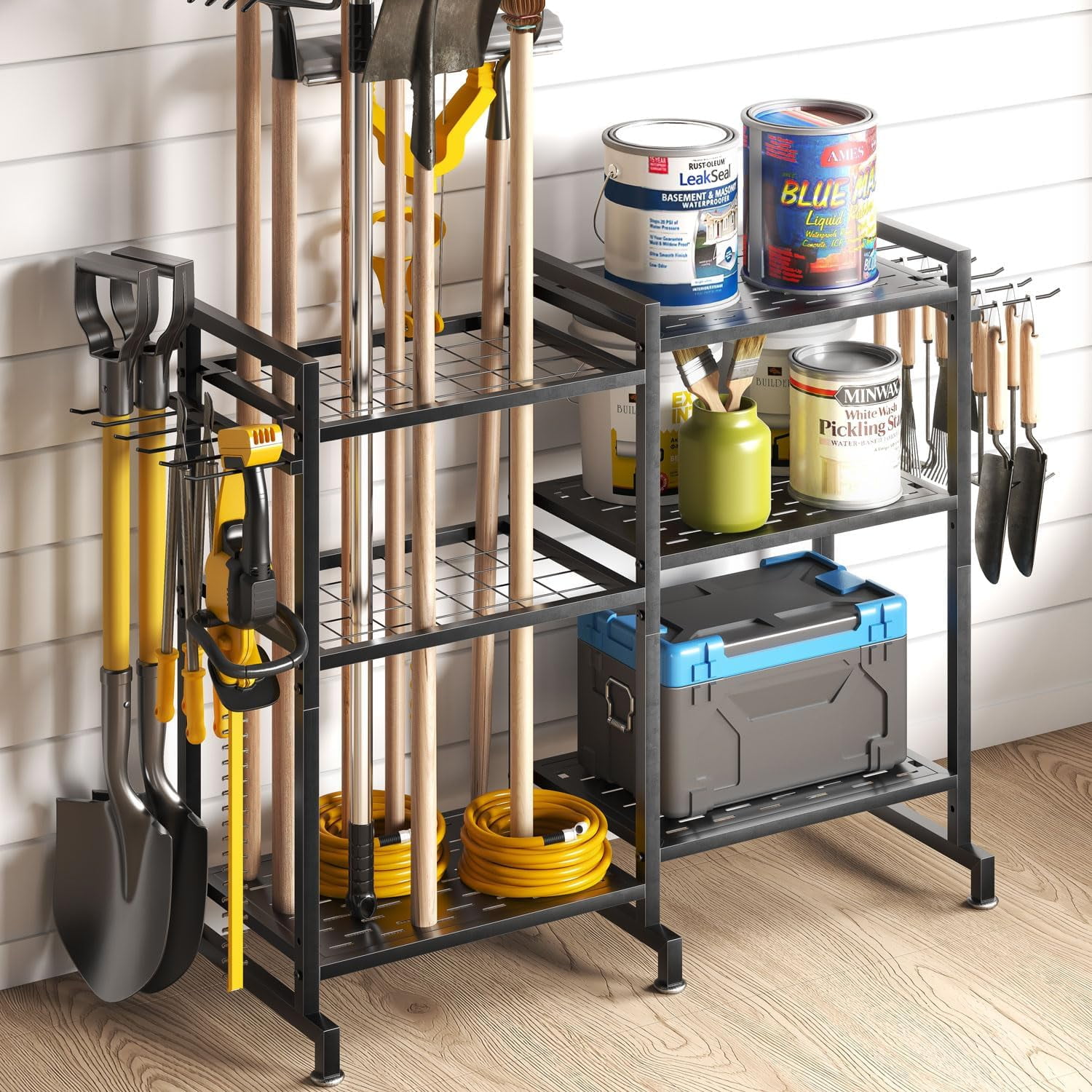 Garden Tool Organizer, Yard Tool Rack for Garage Organization and ...