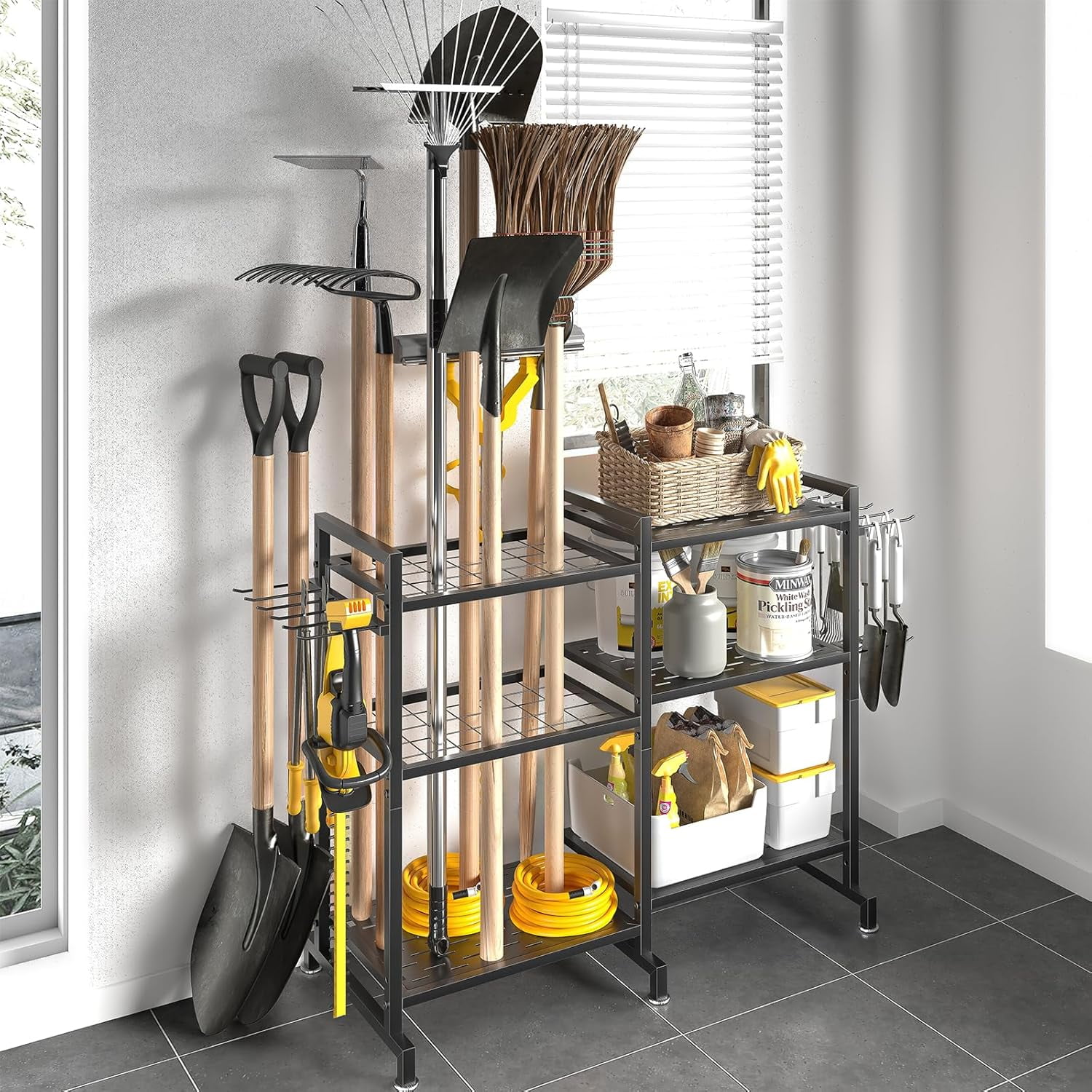 Garden Tool Organizer, Yard Tool Rack for Garage Organization and ...