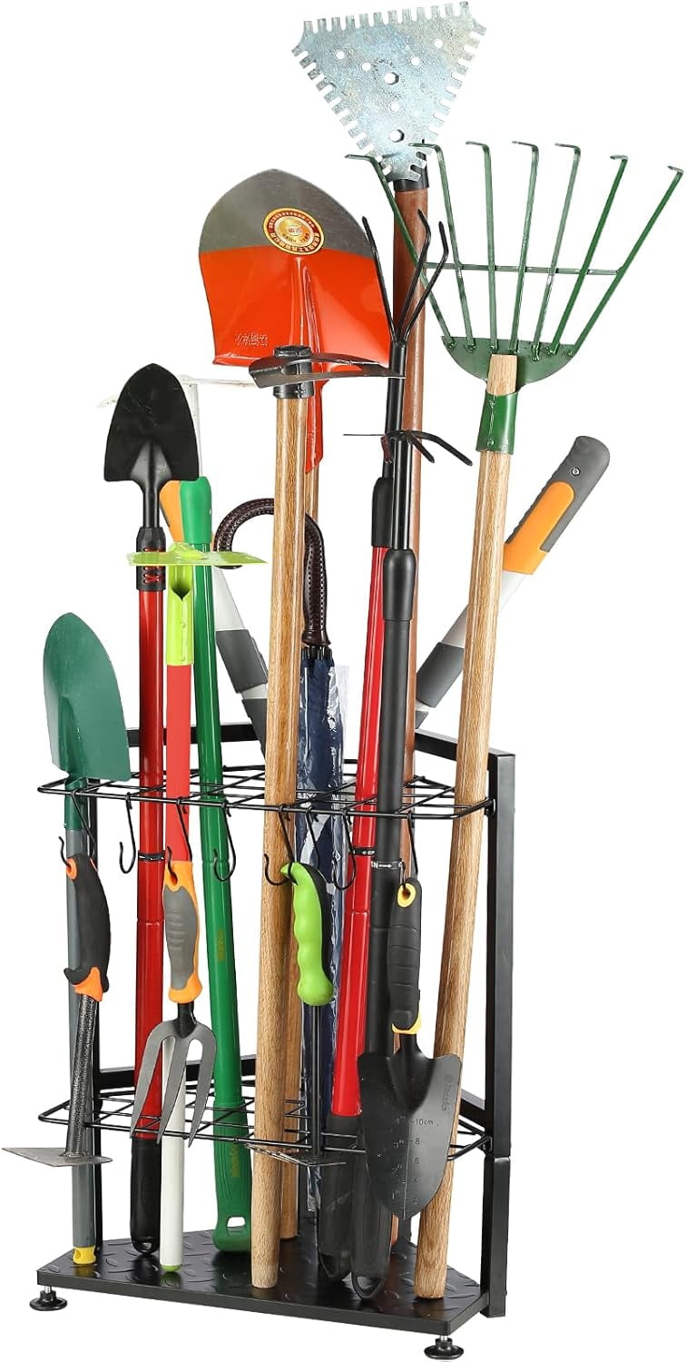 Garden Tool Organizer, Yard Tool Rack Heavy Duty, Free Standing for ...