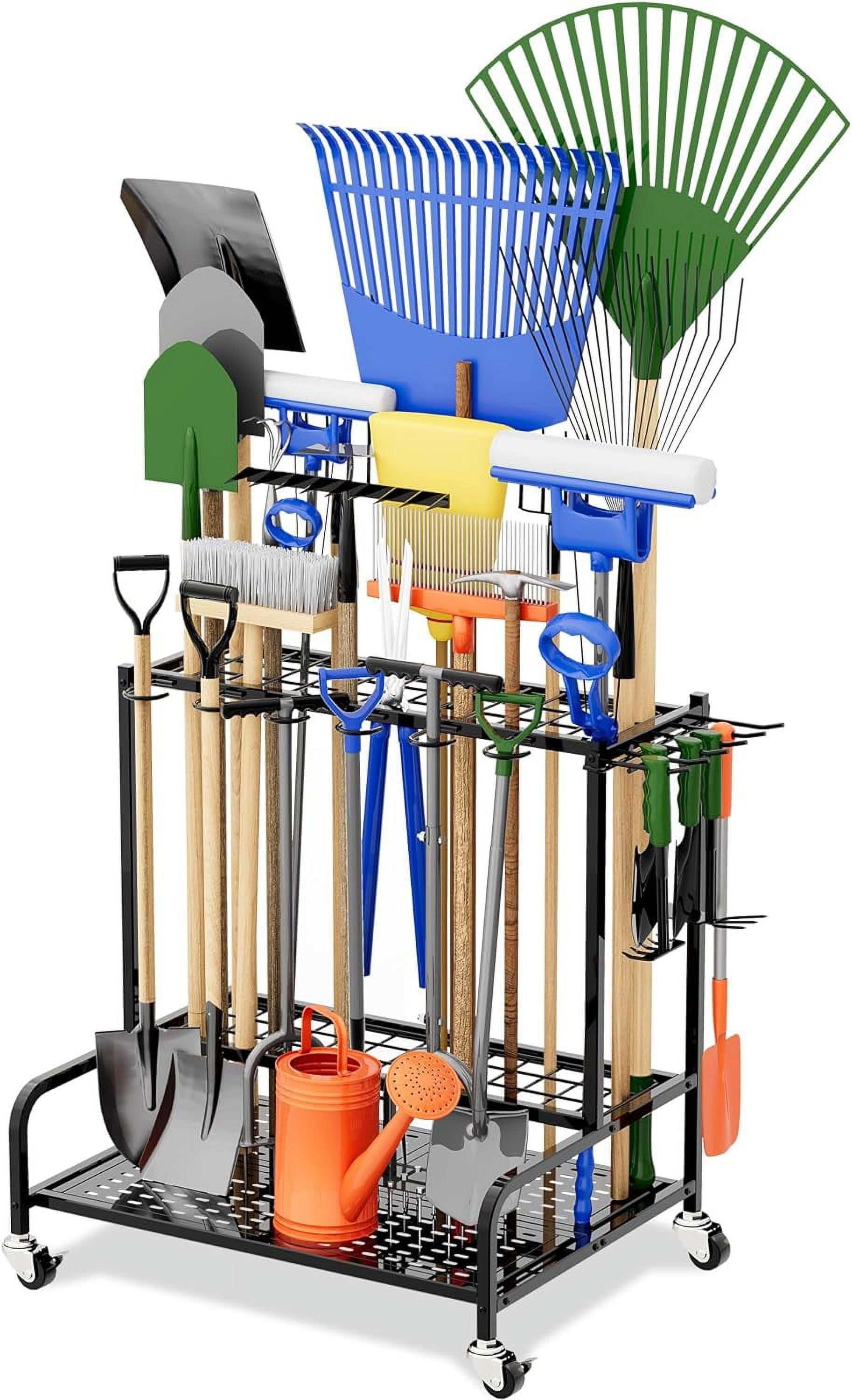 Garden Tool Organizer, Yard Tool Tower Rack for Garage Organization and ...