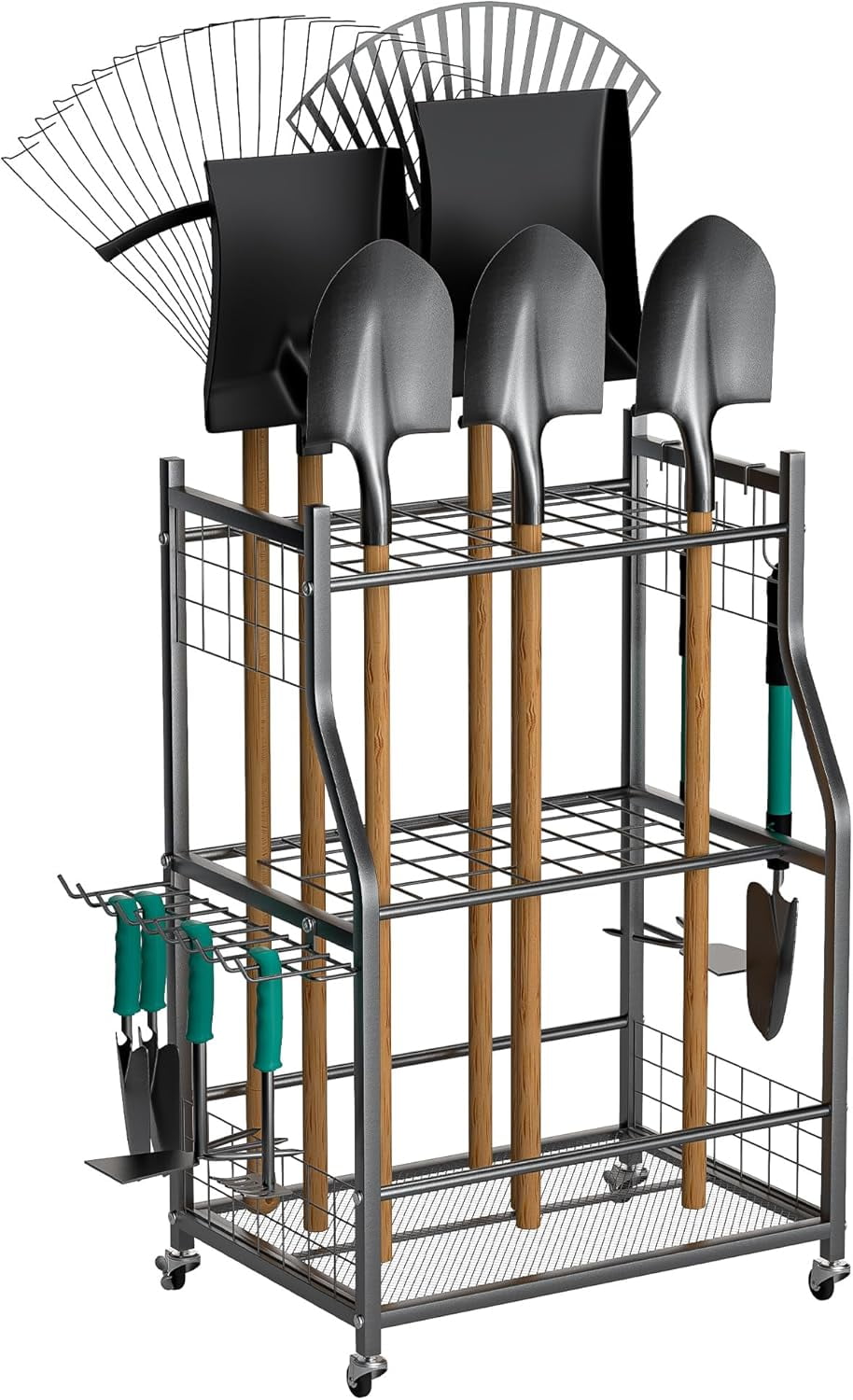 Garden Tool Organizer and Storage, Yard Tool Stand Garage Tool ...