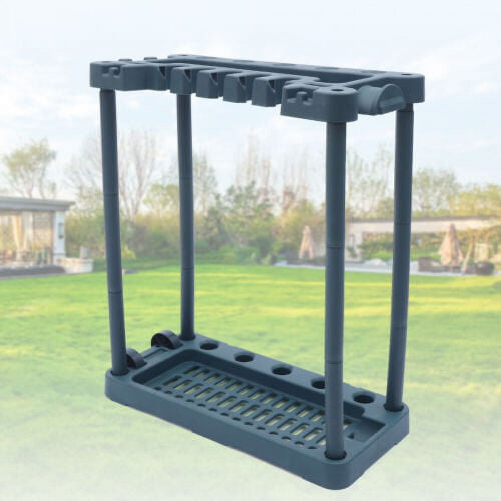 Garden Tool Rack Garage Outdoor Tool Storage Rack Yard Organizer w/ 2 ...