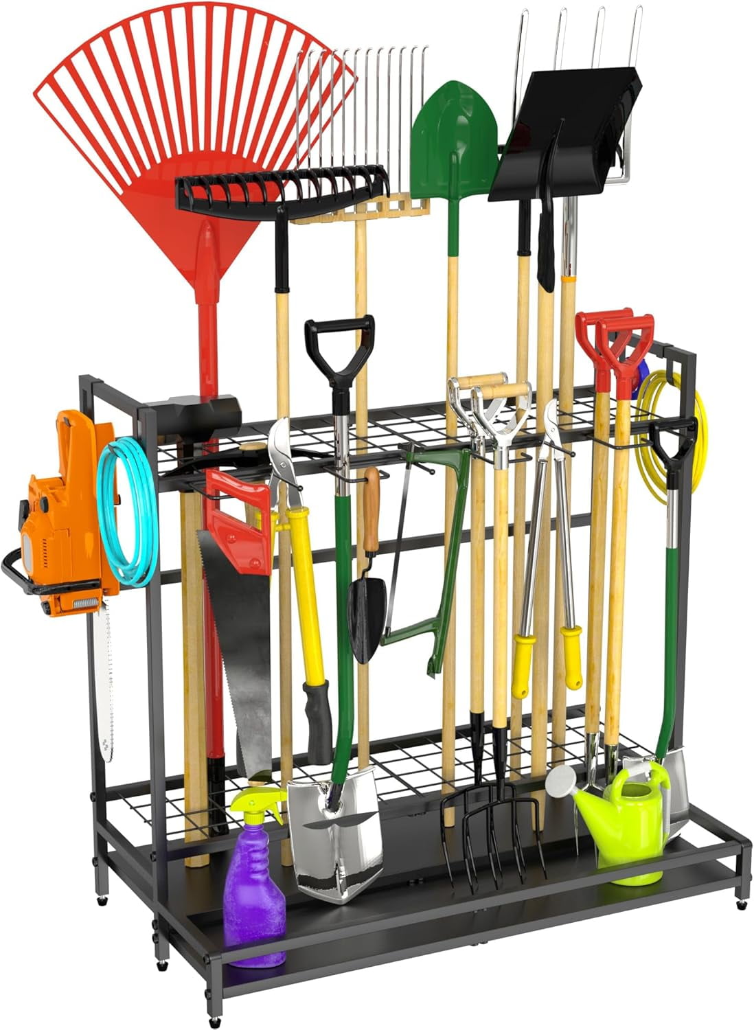 Garden Tool Rack Organizer for Garage, Yard Tool Organizer Storage ...