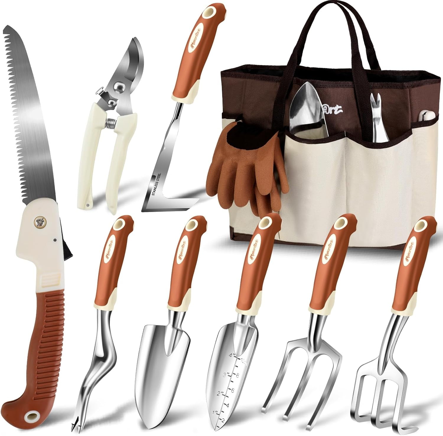 Garden Tool Set,10 Pcs Heavy Duty Gardening Hand Tool Kit for Women ...