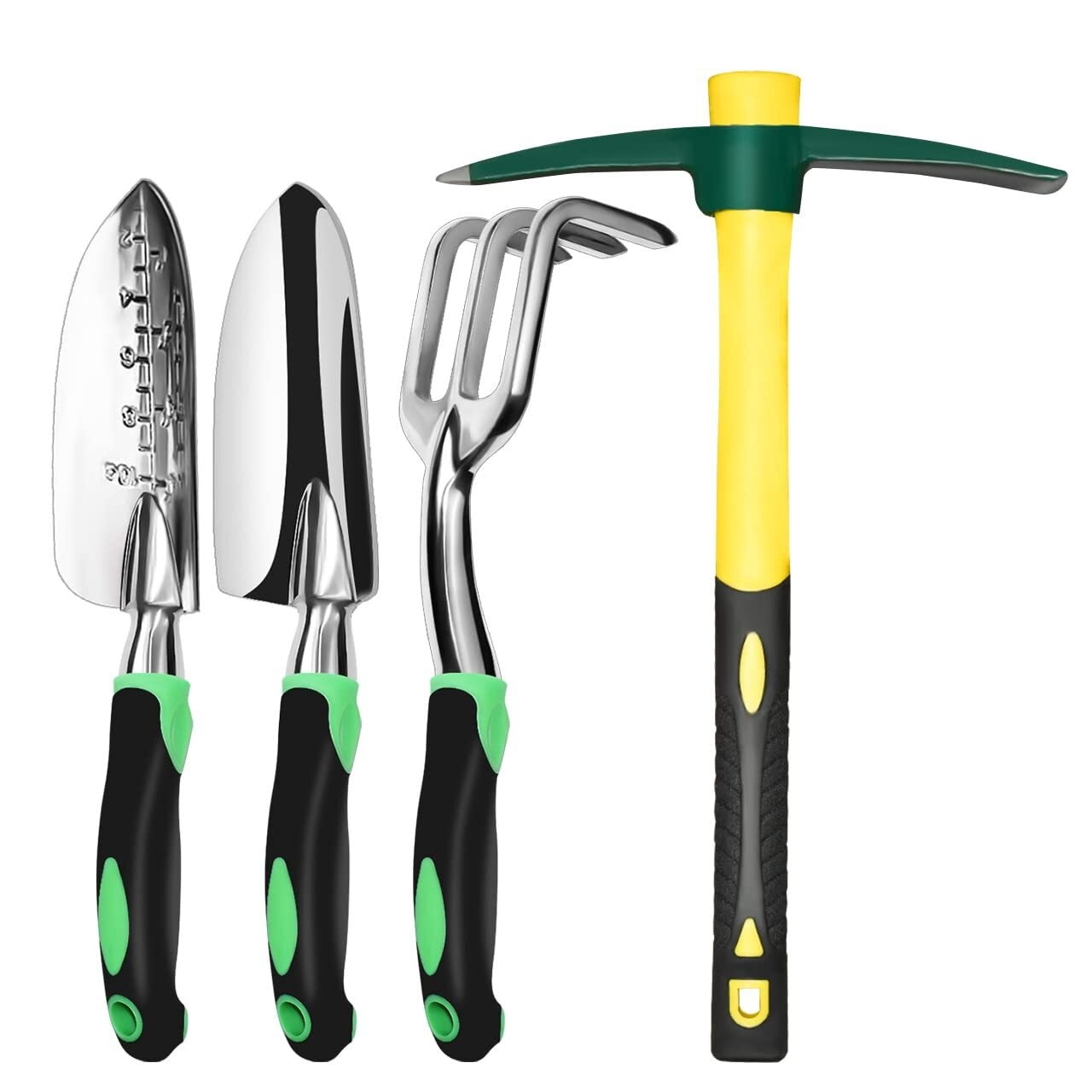 Garden Tool Set, 3 Pack Heavy Duty Gardening Kit and Forged Adze Pick ...