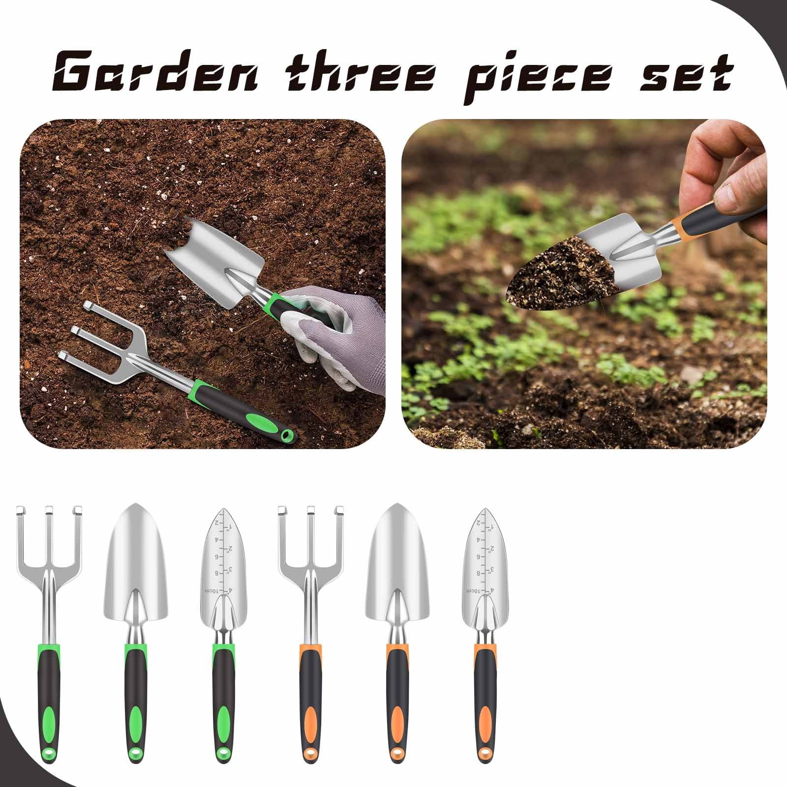 Garden Tool Set 3 Piece, Heavy Duty and Lightweight Stainless steel ...