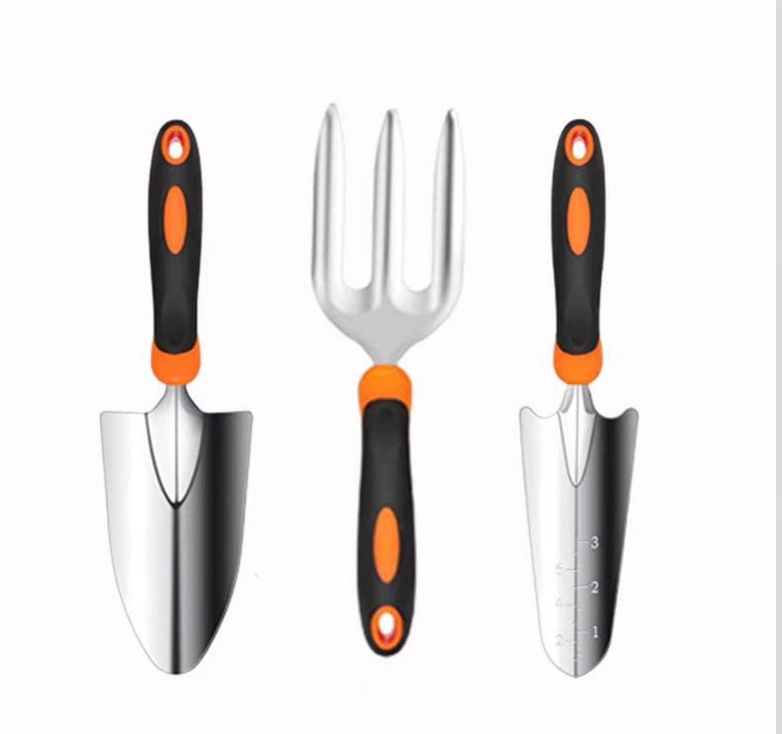 Garden Tool Set, 3 Pieces Heavy Duty Gardening with Non-Slip Rubber ...