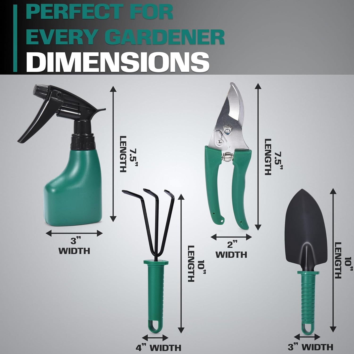 Garden Tool Set - 5-Piece Gardening Hand Tools with Portable Box and ...