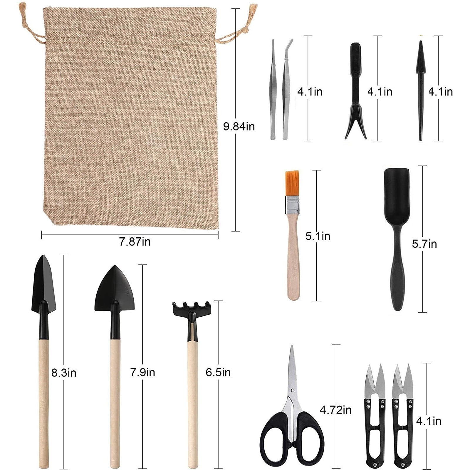 Garden Tool Set, 9 Piece Aluminum Hand Tool Kit, Garden Canvas Apron ...