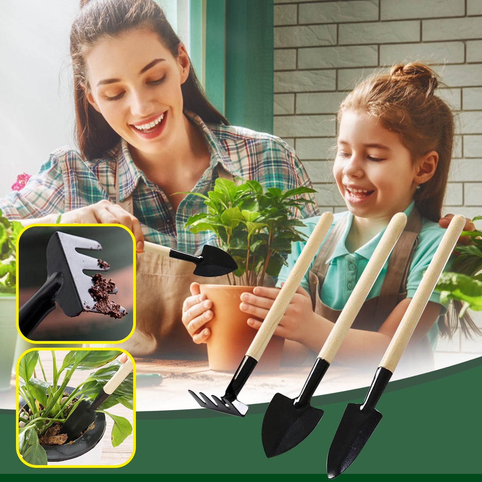 Garden Tool Set for Digging Loosening Soil | 3-Piece Heavy Duty ...