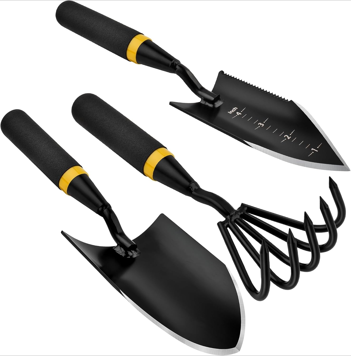Garden Tool Set - Featuring a Heavy-Duty Stainless Steel Hand Cultivator, Transplant Shovel ...