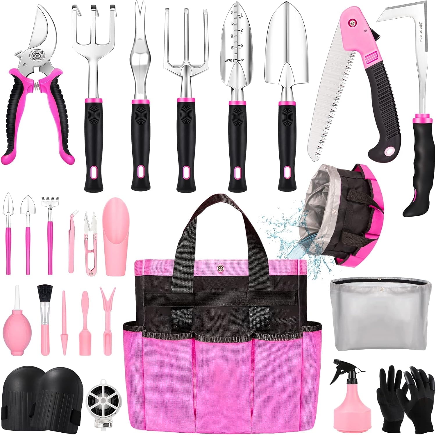 Garden Tool Set Gardening Items for Women - 24PCS Heavy Duty Garden ...