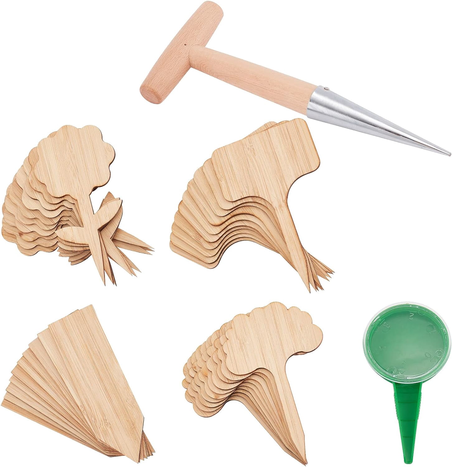 Garden Tool Set Gardening Supplies with 4 Styles Bamboo Gardening Plant ...