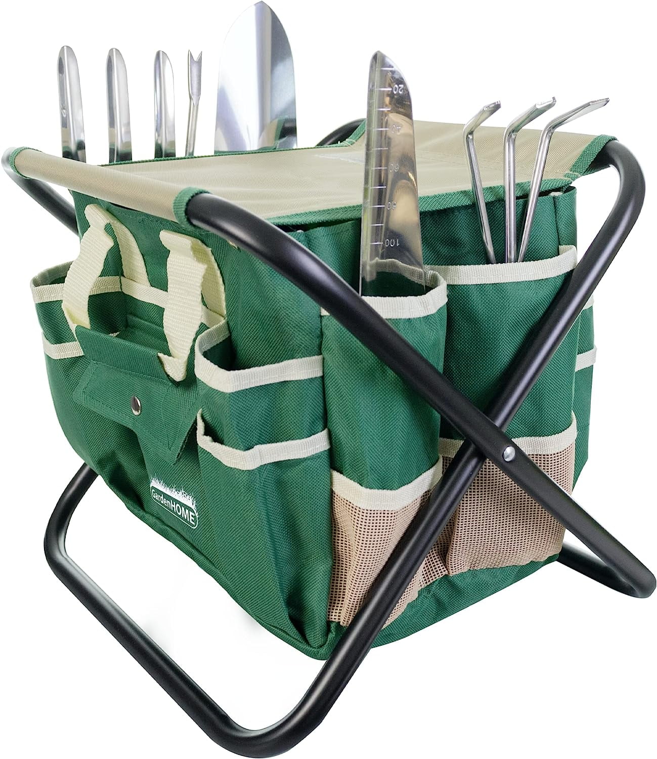 Garden Tool Set, Stainless Steel 7 Piece Tool Set, Heavy Duty Folding ...