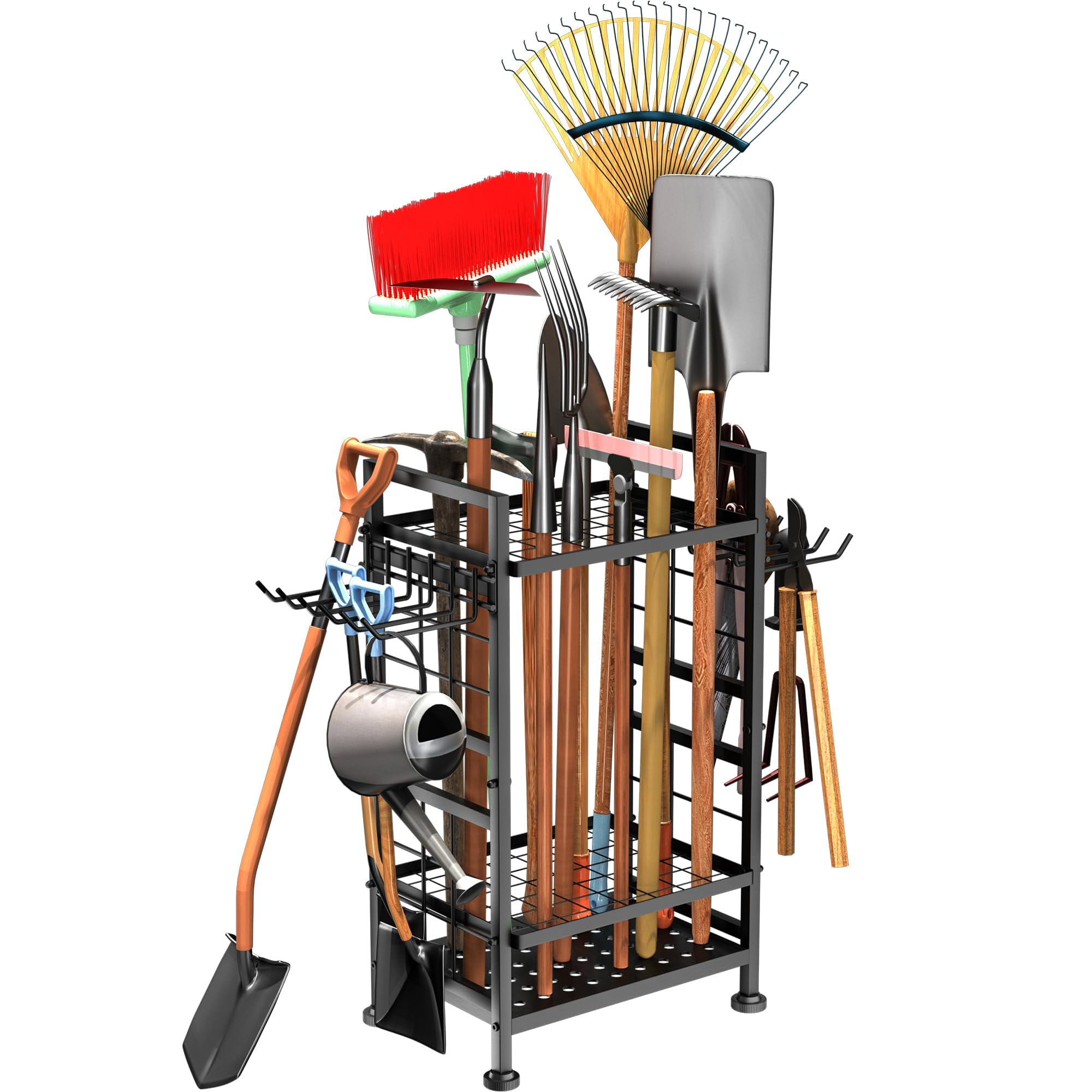 Garden Tool Storage Organizer 3 Tier, Sturdy Metal Rack for Garage Yard ...