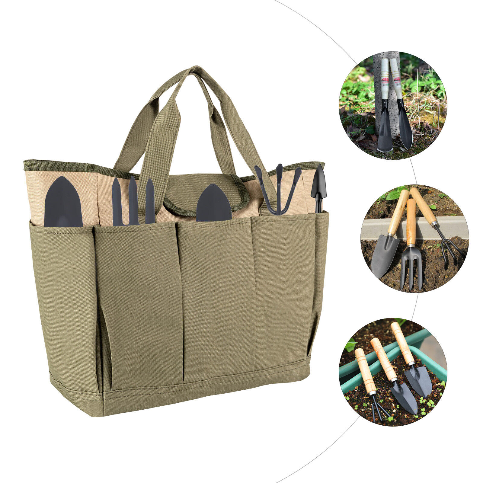 Garden Tools Bucket Bag Gardening Organizer Tote for 7.9 Gallon Buckets ...
