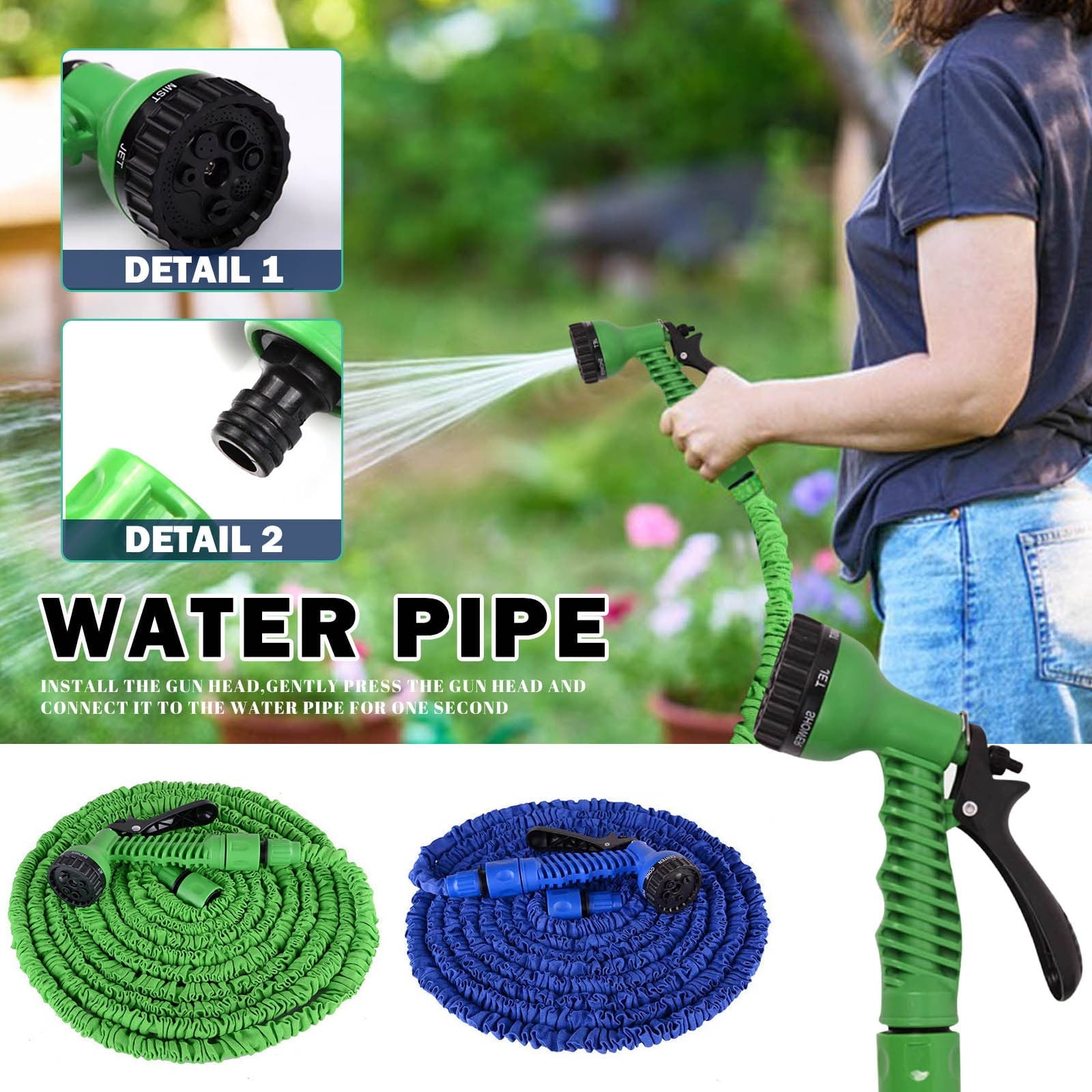 Garden Tools Expandable Garden Hose Light Duty Flexible Hose Spraying ...