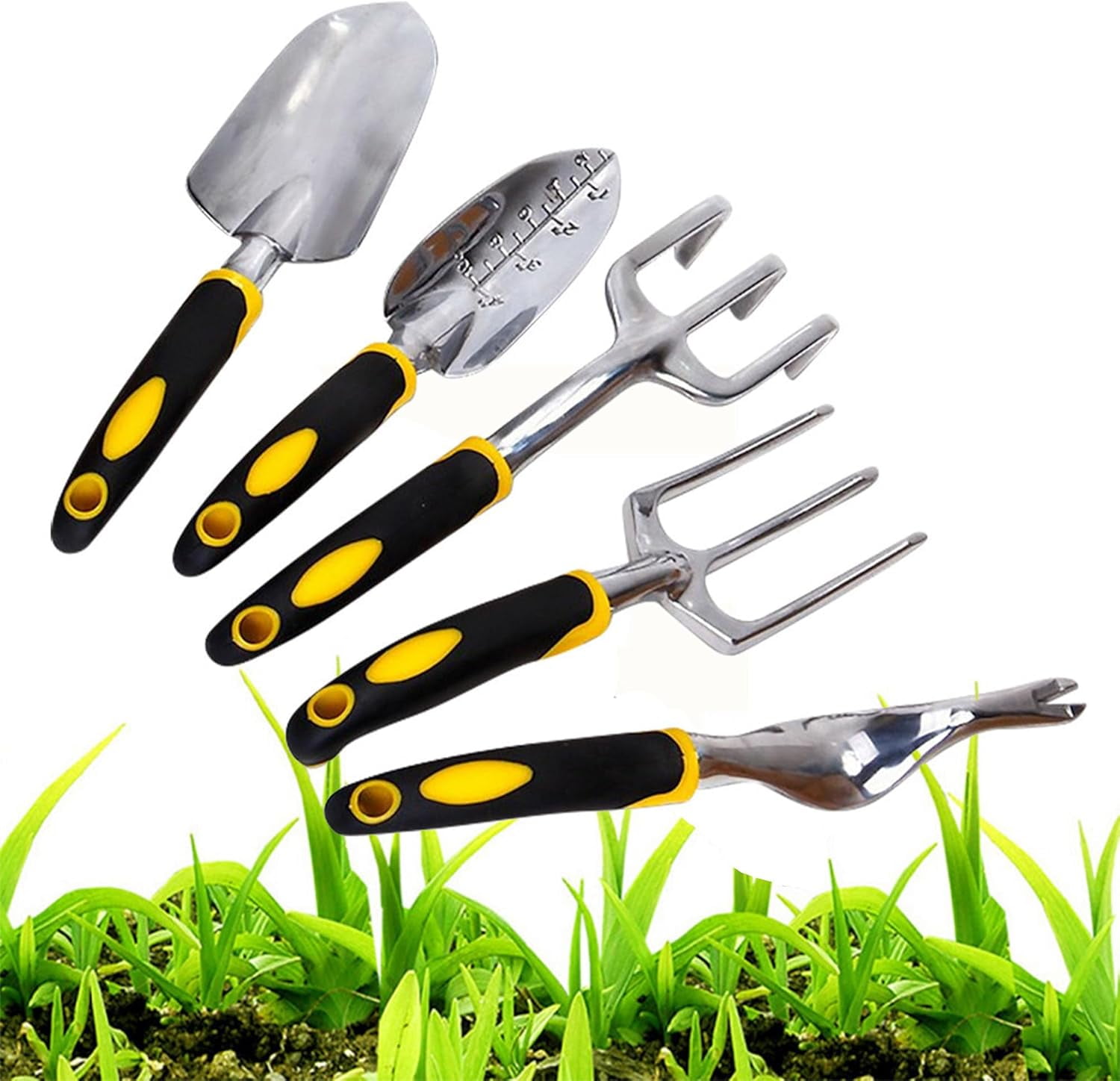 Garden Tools Set, 5 PCS Heavy Duty Gardening Tools with Non Slip ...