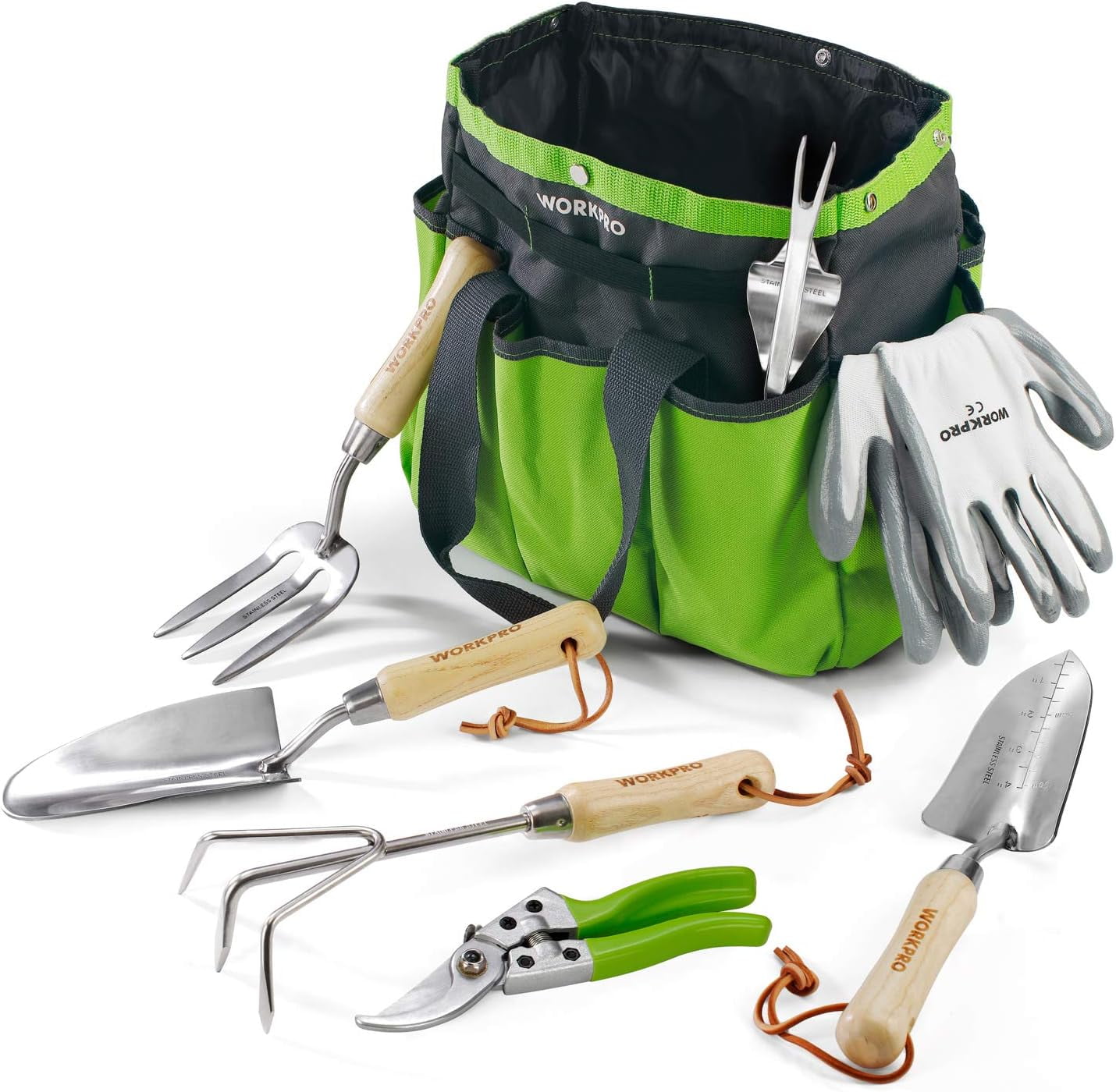 Garden Tools Set, 8 Piece, Stainless Steel Heavy Duty Gardening Tools ...