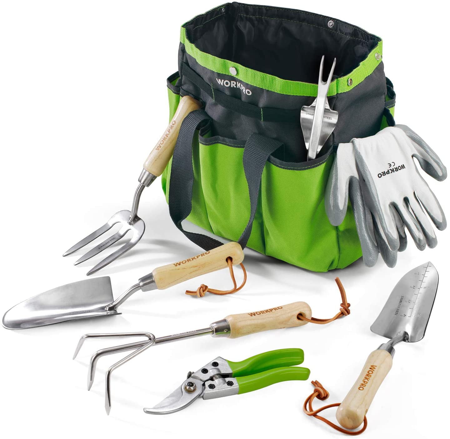 Garden Tools Set, 8 Piece, Stainless Steel Heavy Duty Gardening with ...