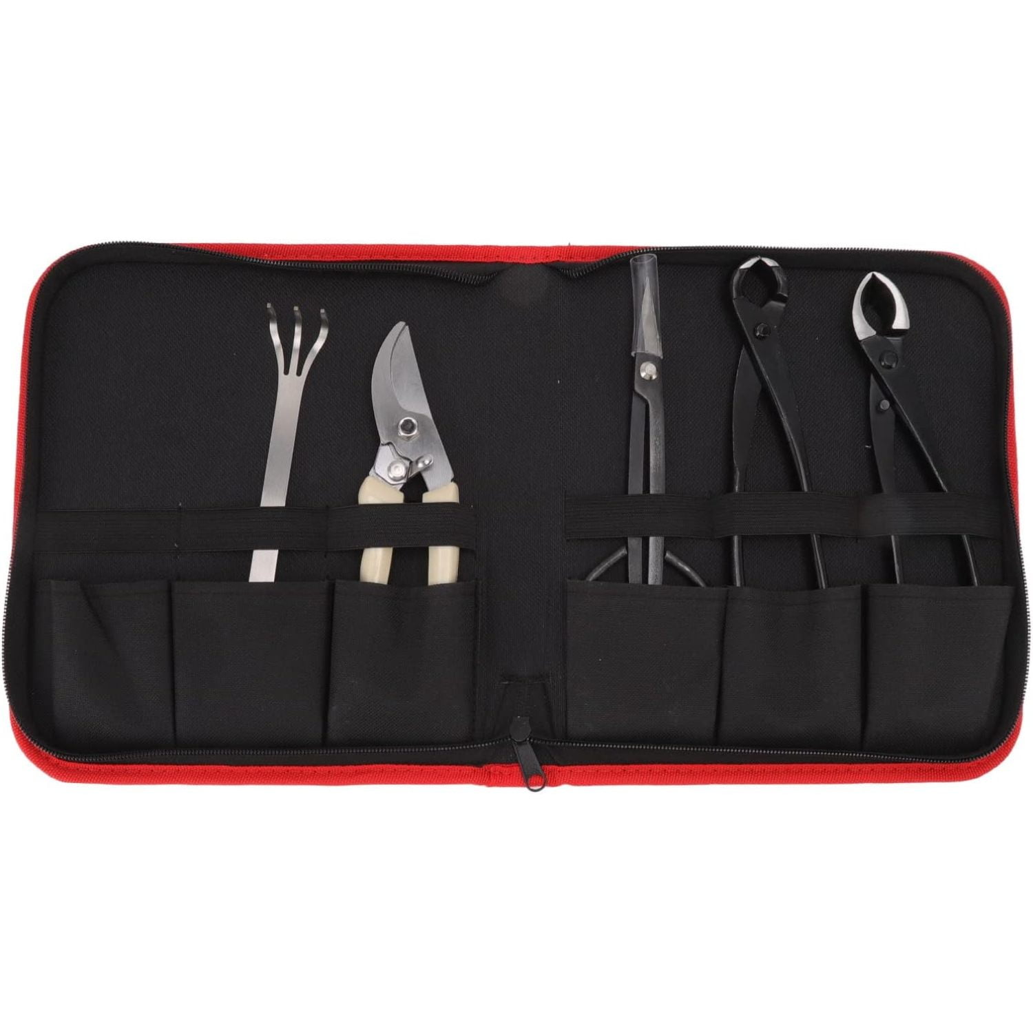 Garden Tools Set, Bonsai Tool Kit Rake Scissors 5 Pcs with Storage Bag ...