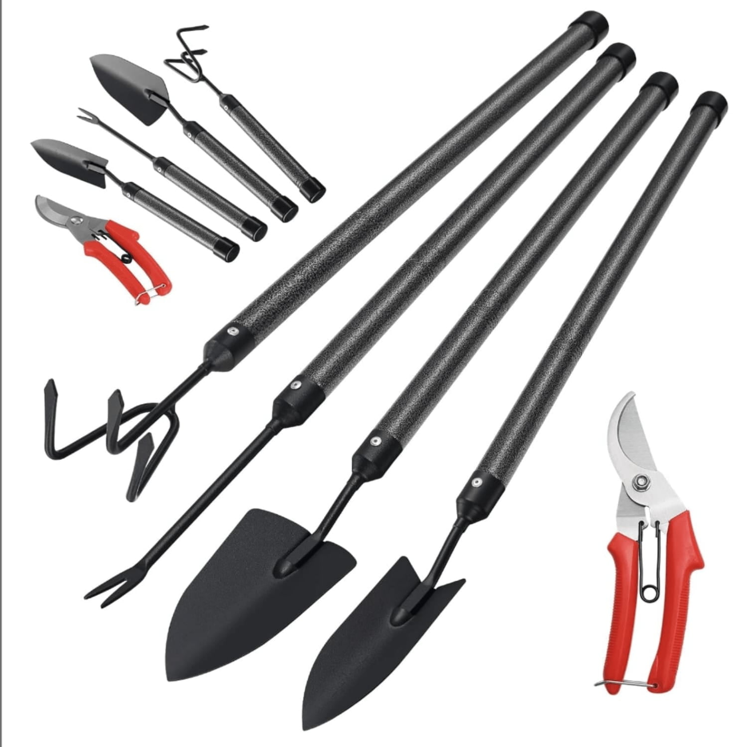 Garden Tools Set With Extension Handles, 5 Piece Thick Gardening Hand ...