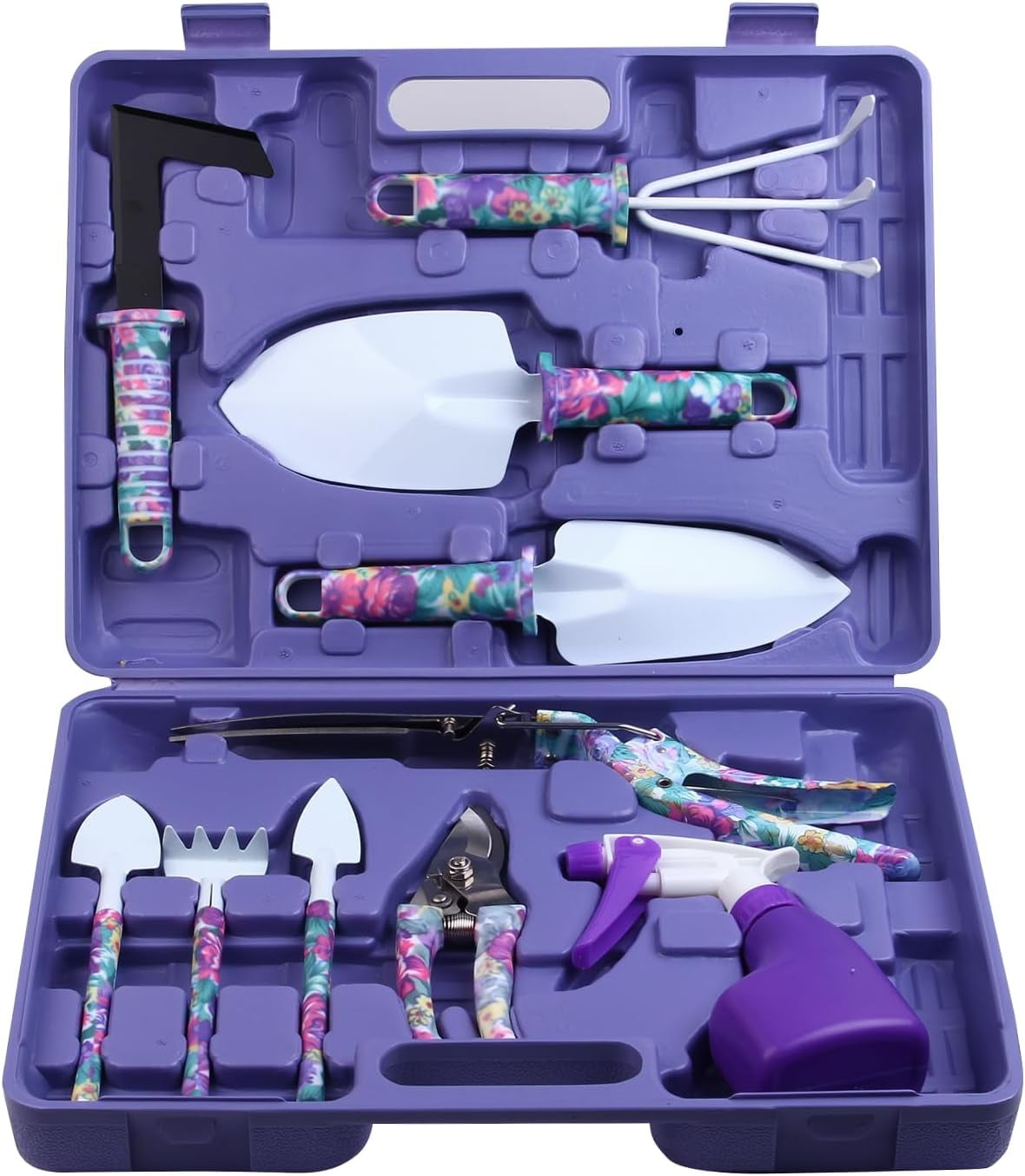 Garden Tools Set, JUMPHIGH 10 Pieces Gardening Tools with Floral Print ...