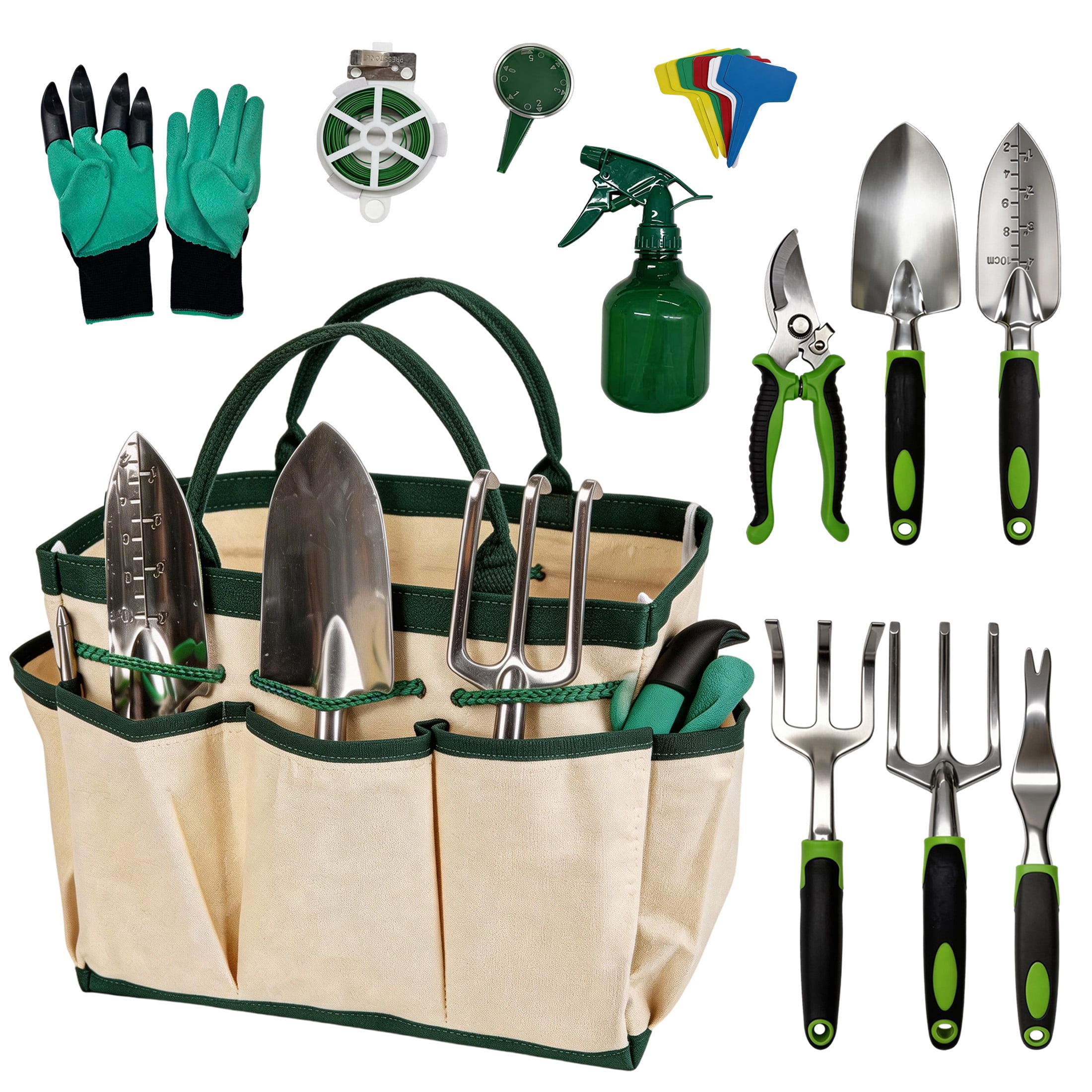 12 Piece Garden Tool Set, Heavy Duty Stainless Steel Gardening Tools ...