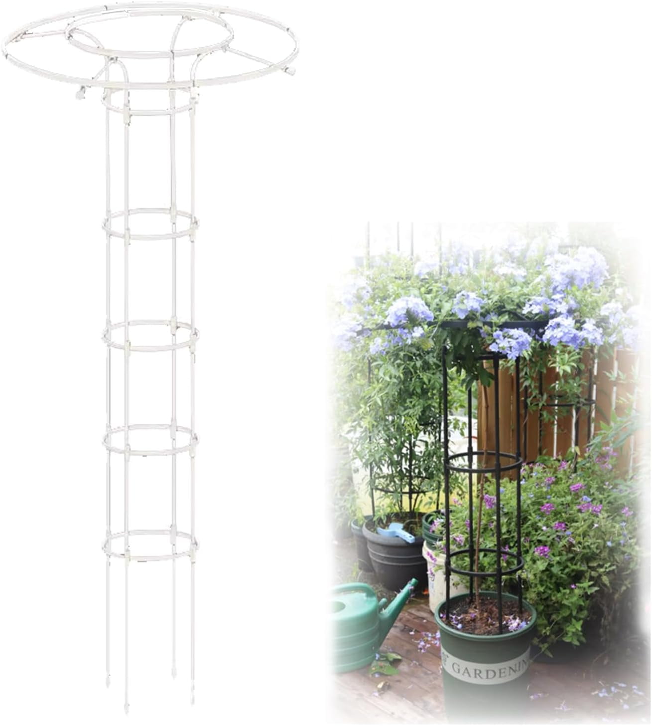 Garden Trellis for Climbing and Flowers, Rustproof Vertical Umbrella ...