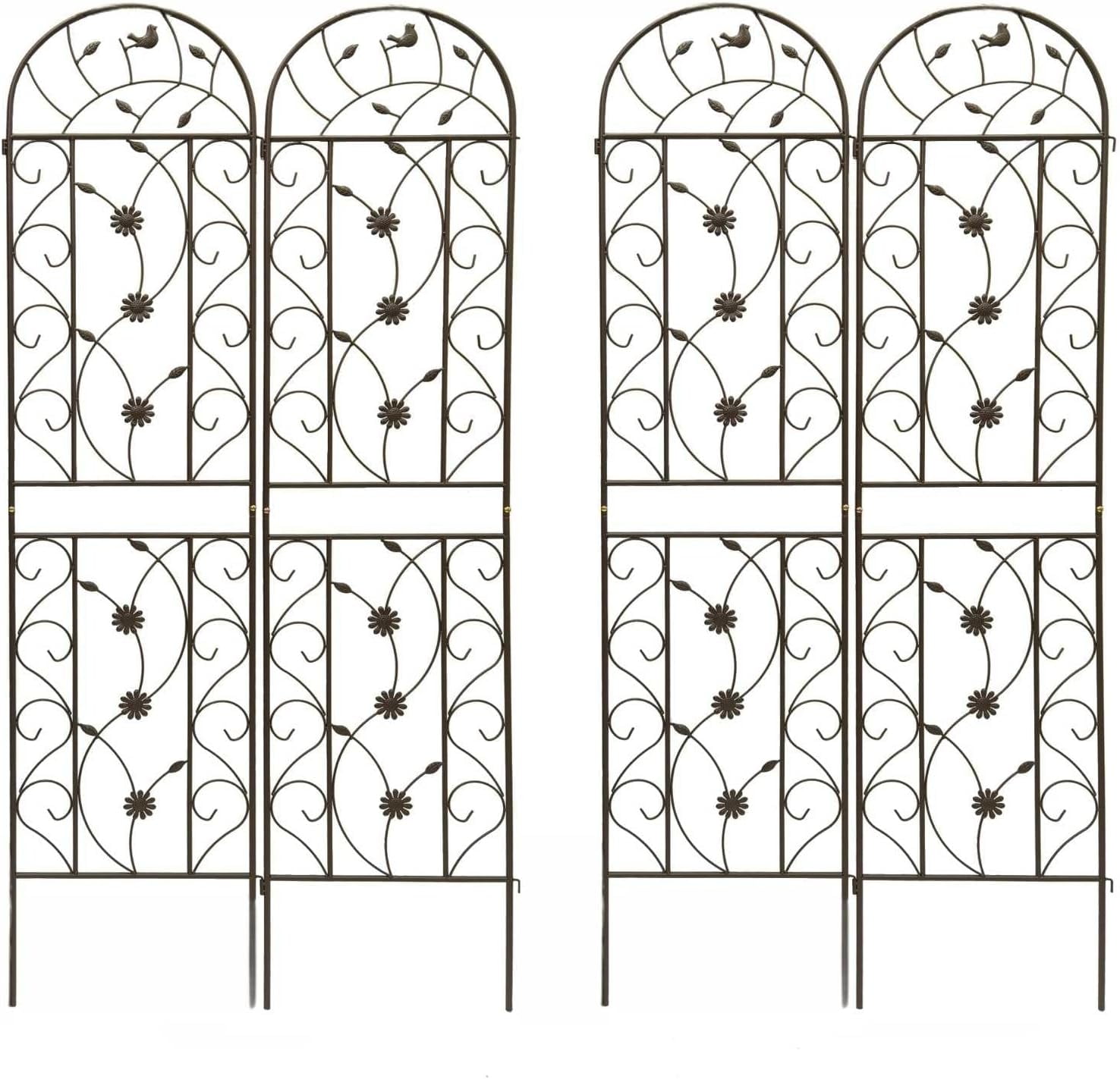 Garden Trellis for Climbing , Metal Support, Iron Flower Arch for Rose ...