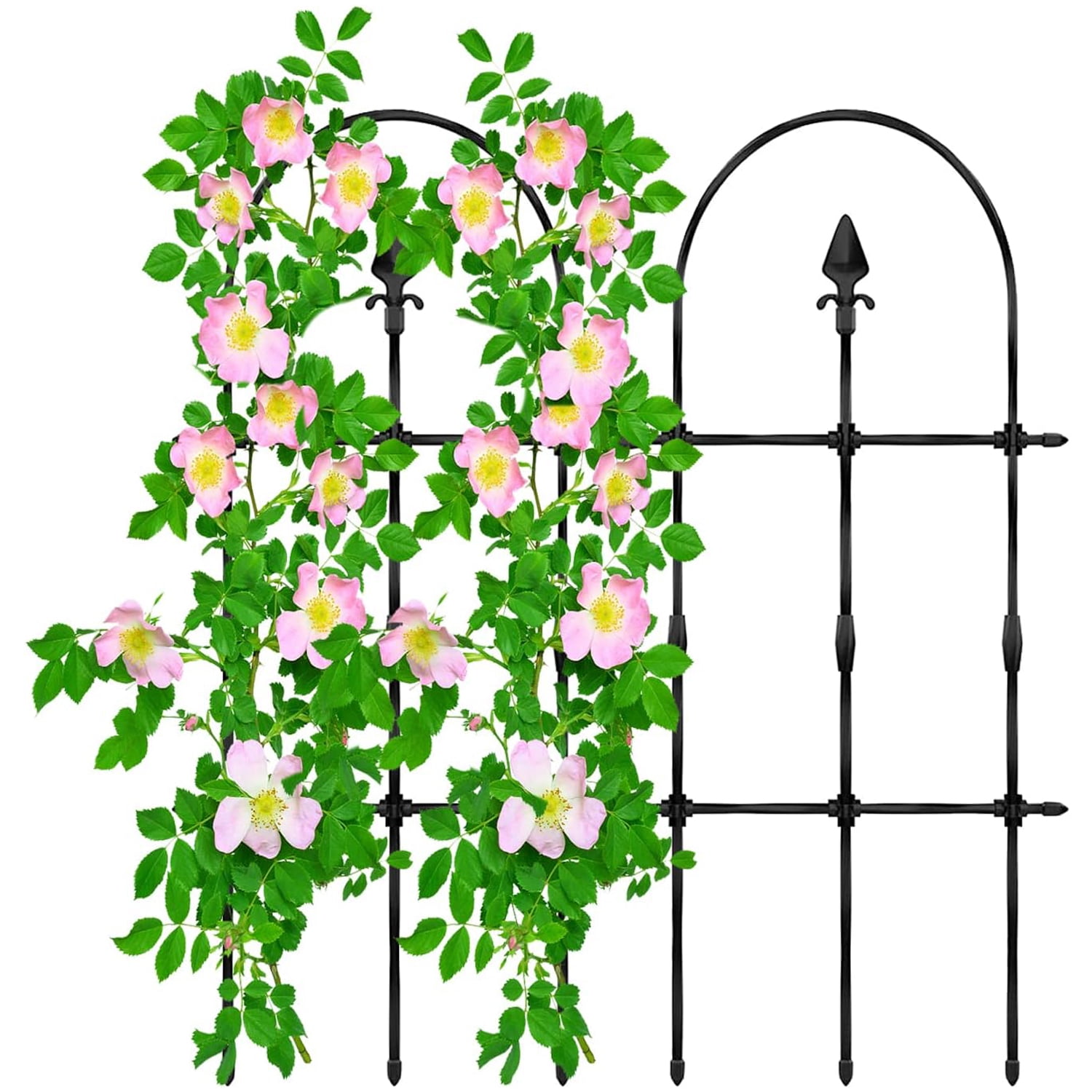 Garden Trellis for Climbing Plants Outdoor 34”x32, PE Metal Arch Stand ...
