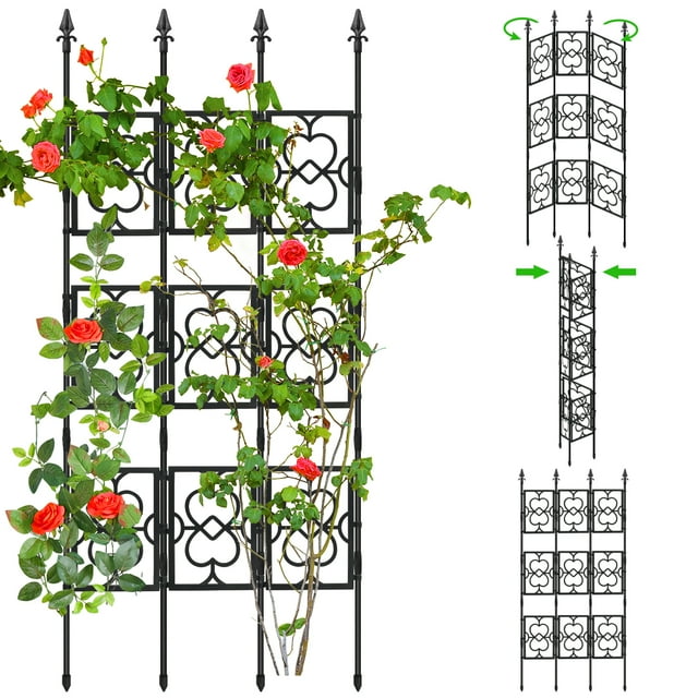 Garden Trellis for Climbing Plants Outdoor, 78.74"H*35.43"Rustproof PE ...