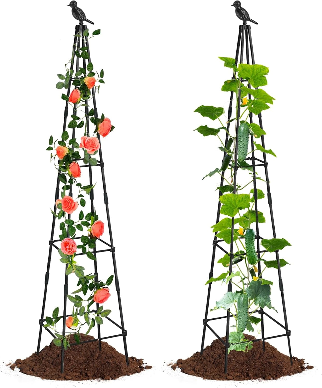 Garden Trellis for Climbing Plants Outdoors,65" Tall Cucumber Trellis ...
