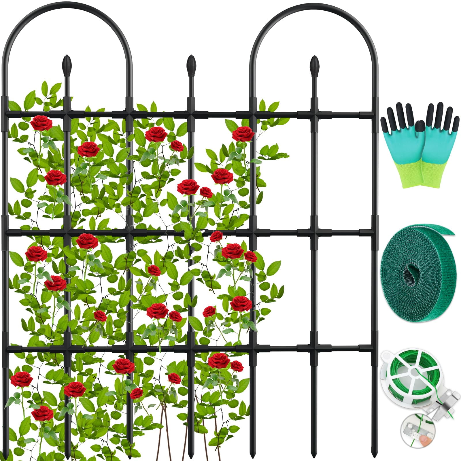 Garden Trellis for Climbing Plants, Rustproof Sturdy Garden Arch ...