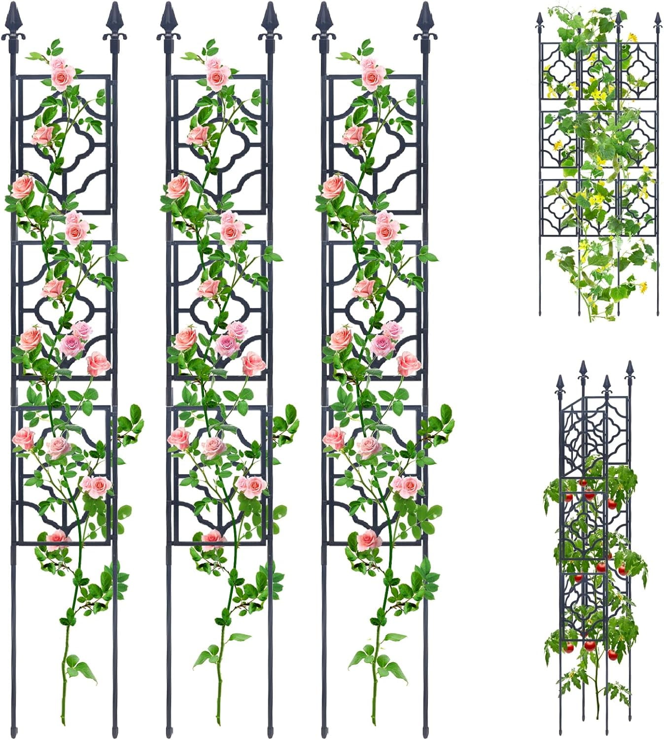 Garden Trellis for Climbing Plants, Tall Plant Support Obelisk Trellis ...
