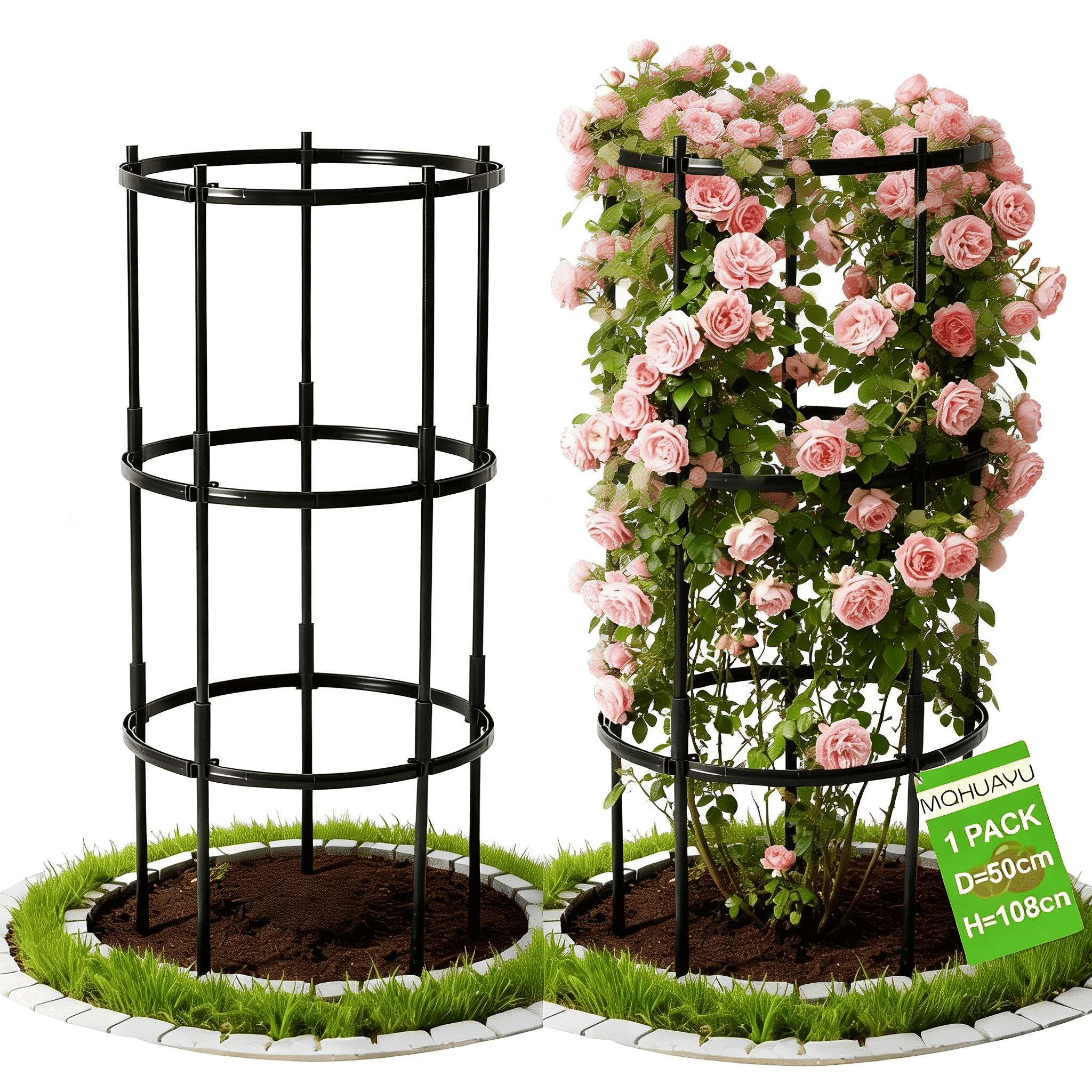 MQHUAYU Tomato Cage, 19.7 in Diameter 39.4 in Tall Rustproof Metal ...